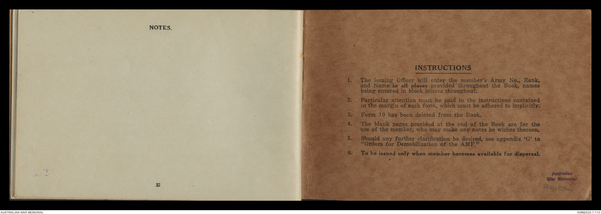 Wallet 1 of 1 - Papers relating to the Second World War service of ...