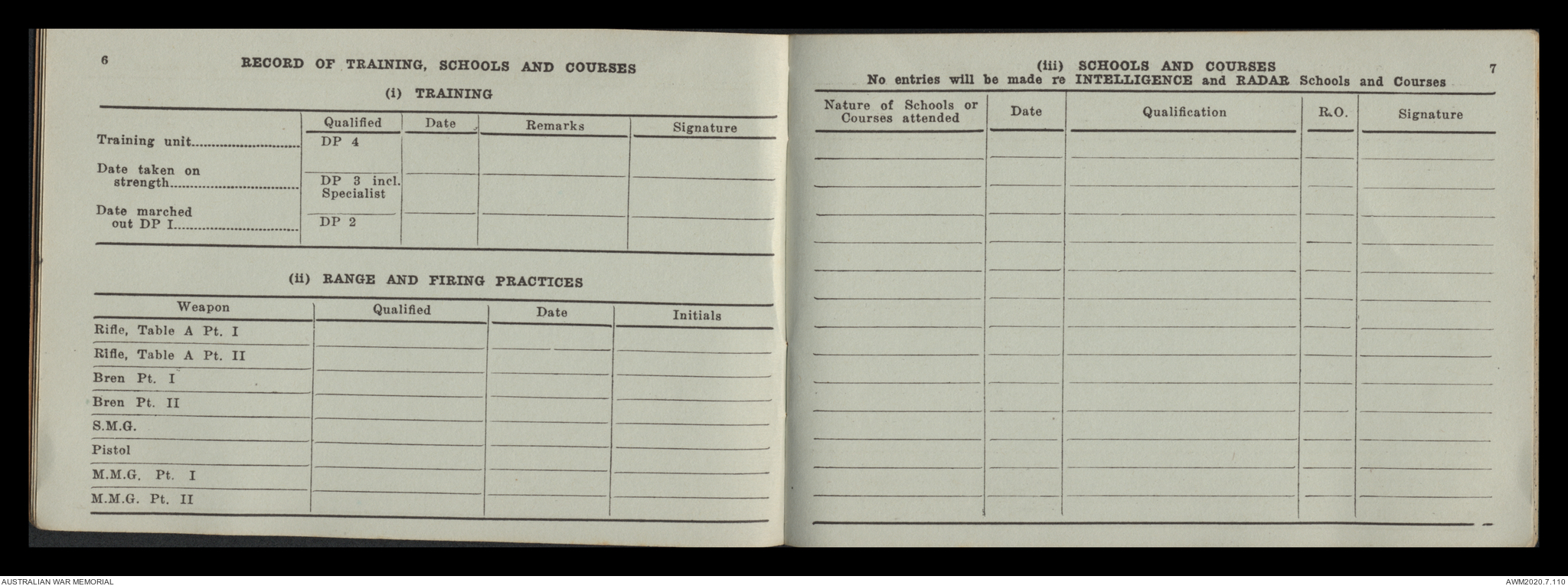 Wallet 1 of 1 - Papers relating to the Second World War service of ...