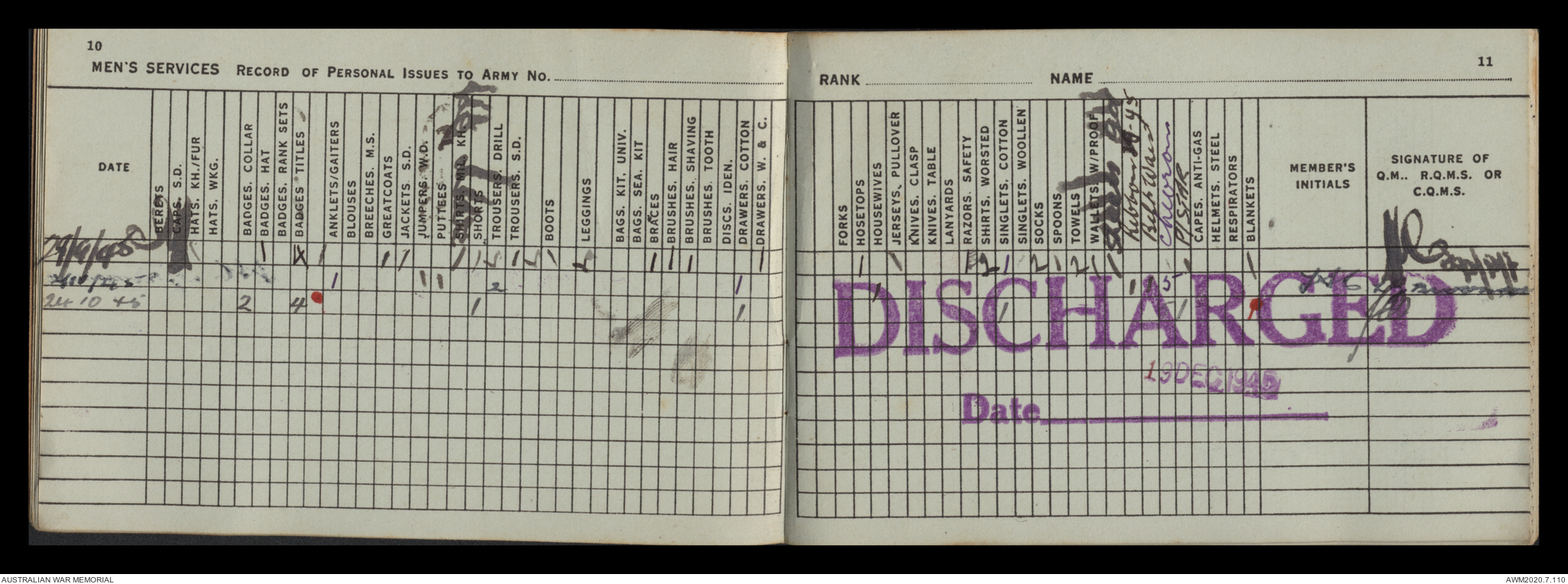 Wallet 1 of 1 - Papers relating to the Second World War service of ...