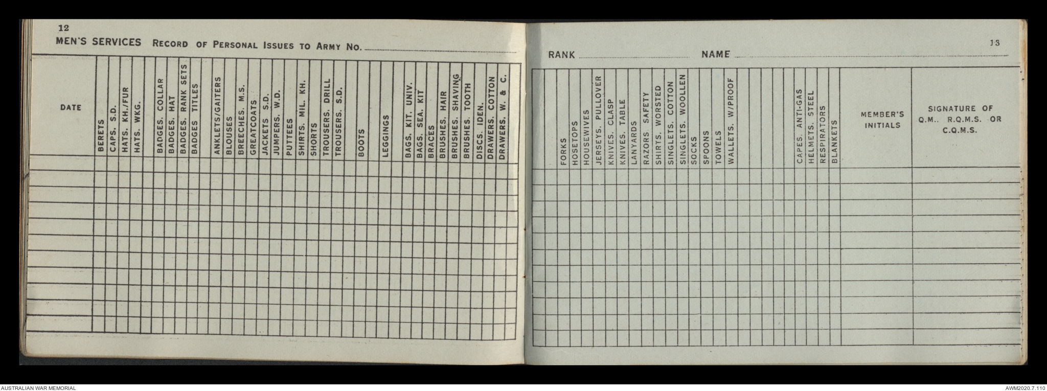 Wallet 1 of 1 - Papers relating to the Second World War service of ...