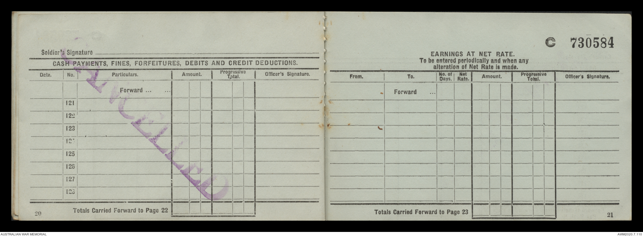 Wallet 1 of 1 - Papers relating to the Second World War service of ...