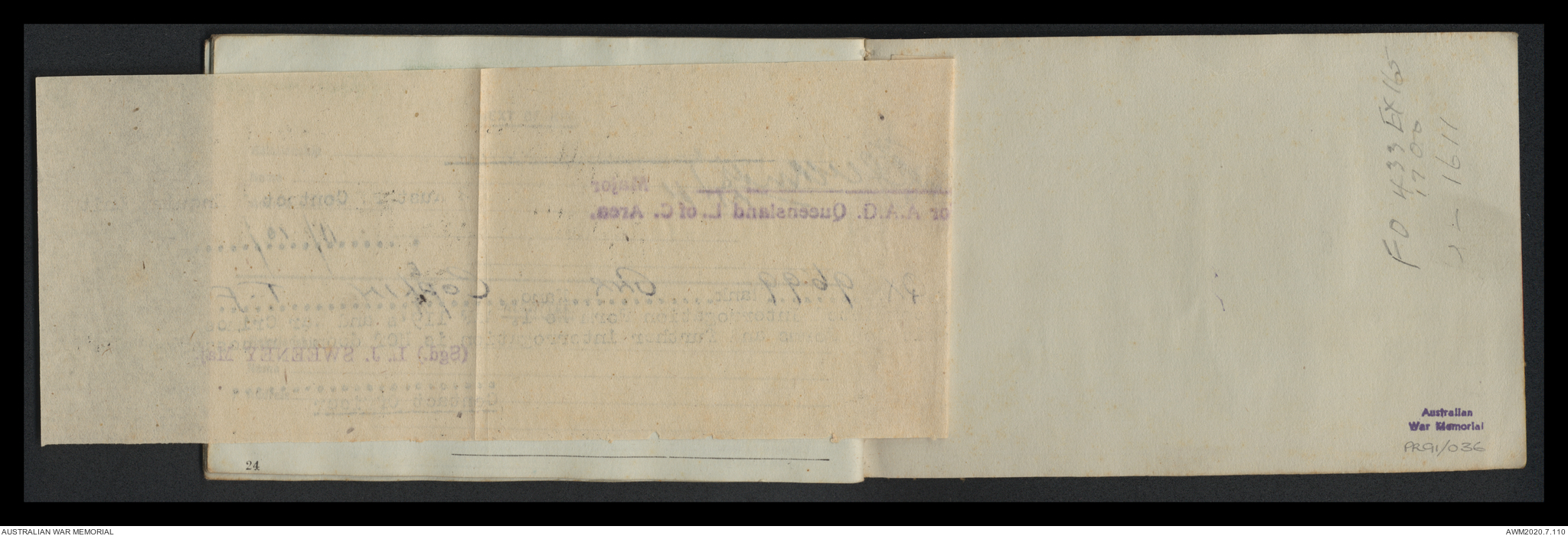 Wallet 1 of 1 - Papers relating to the Second World War service of ...