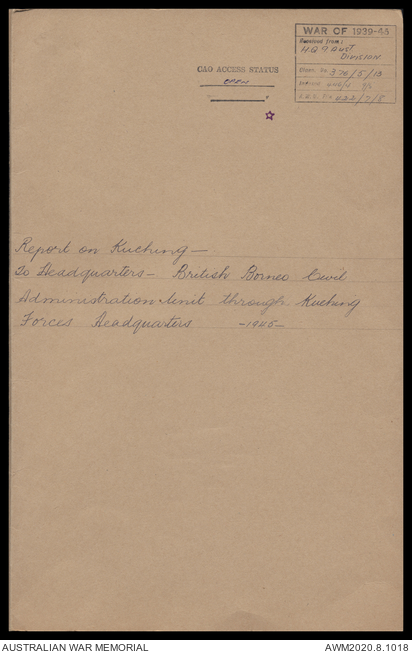 AWM54 376/5/13 - [Government, Allied Military - Borneo:] Report on ...