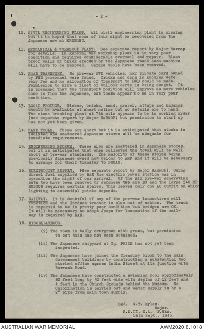 AWM54 376/5/13 - [Government, Allied Military - Borneo:] Report on ...