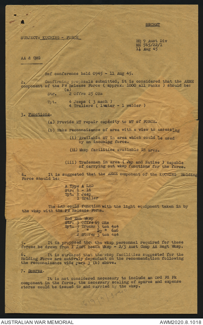 AWM54 376/5/13 - [Government, Allied Military - Borneo:] Report on ...