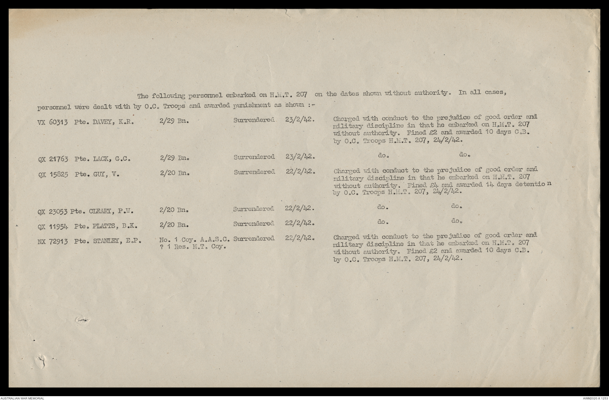 AWM52 37/1/5/1 - [Unit War Diaries, 1939-45 War] HMT ORCADES, January ...