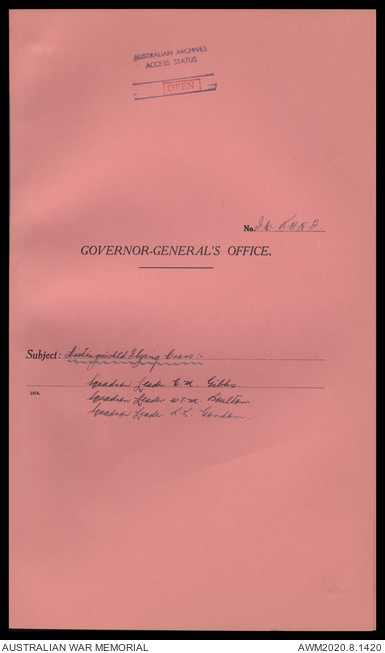 AWM88 RAAF I/6 - [Governor General's Office, honours and awards file ...