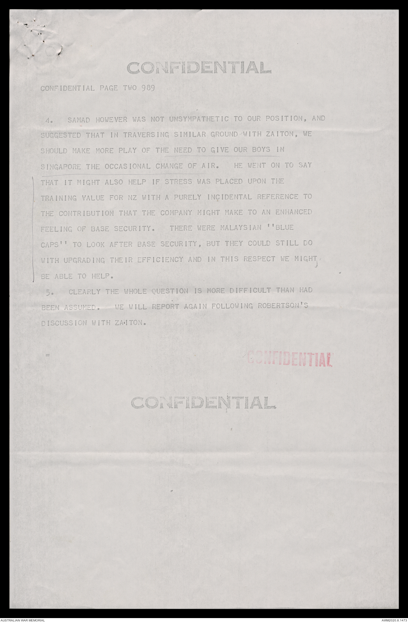 AWM206 007/3006/5 - [Records of Headquarters ANZUK Force (Australia ...