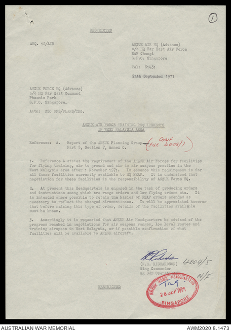 AWM206 007/3006/5 - [Records of Headquarters ANZUK Force (Australia ...