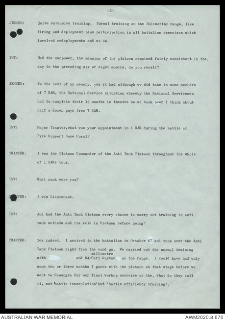 AWM107 12 - Army Office transcripts of military history interviews with ...