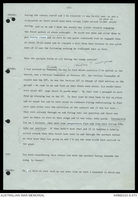 AWM107 12 - Army Office transcripts of military history interviews with ...