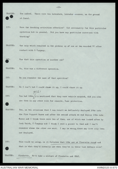 AWM107 12 - Army Office transcripts of military history interviews with ...