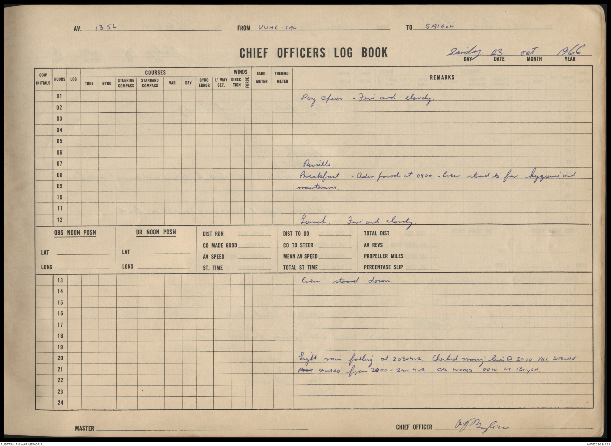 AWM270 6/19 - [32 Small Ships Squadron:] Army Craft Chief Officer's Log ...