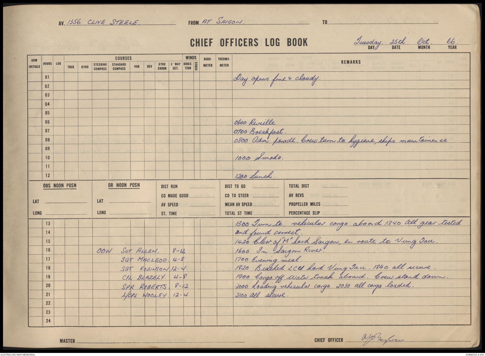 AWM270 6/19 - [32 Small Ships Squadron:] Army Craft Chief Officer's Log ...