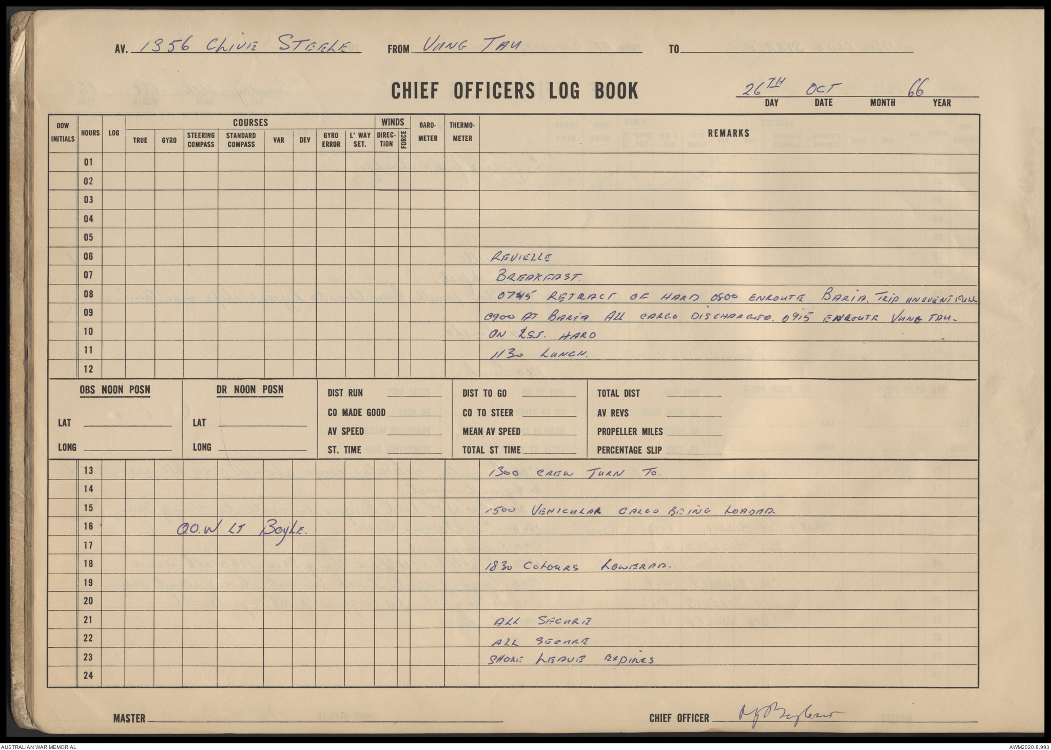 AWM270 6/19 - [32 Small Ships Squadron:] Army Craft Chief Officer's Log ...
