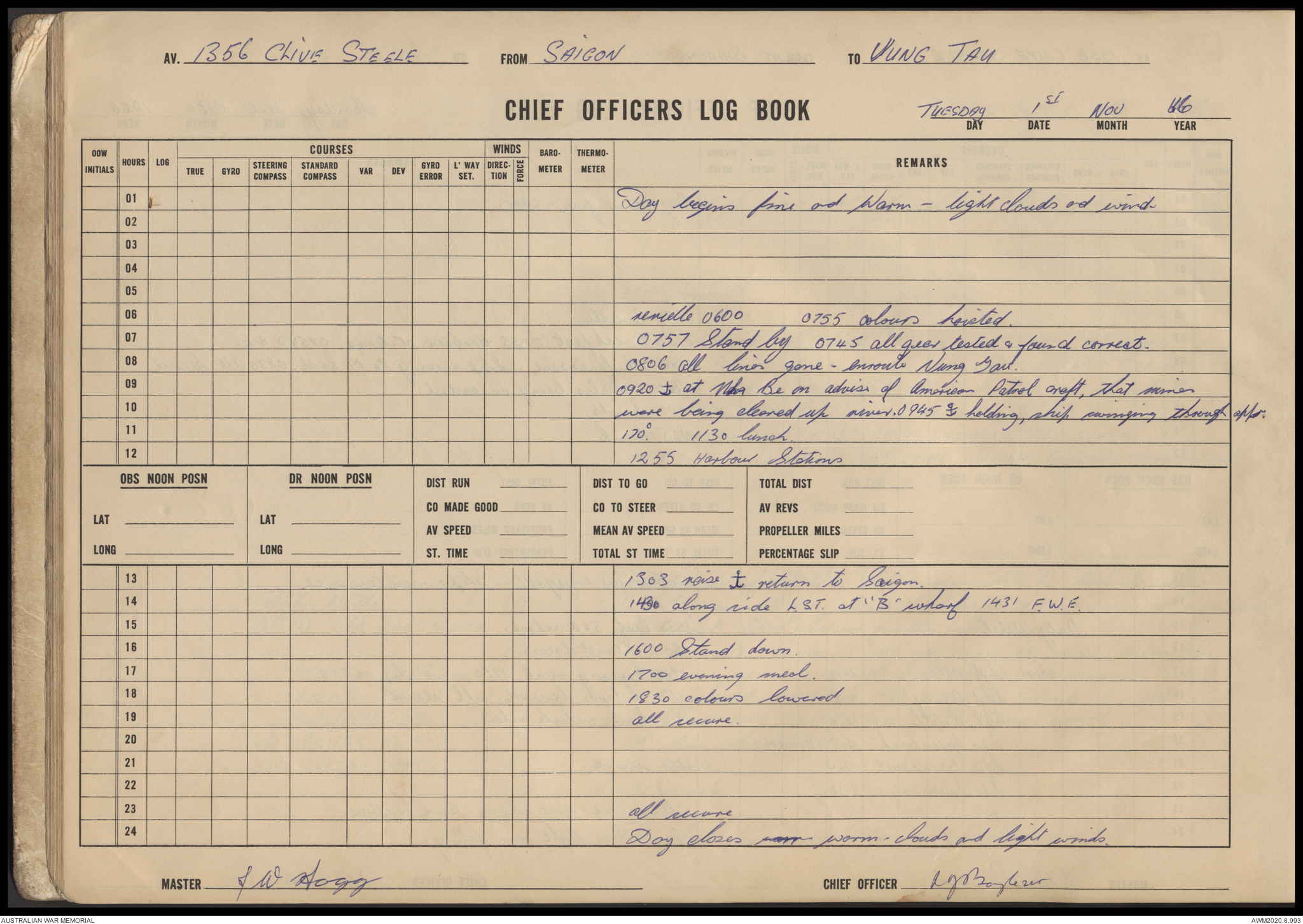 AWM270 6/19 - [32 Small Ships Squadron:] Army Craft Chief Officer's Log ...