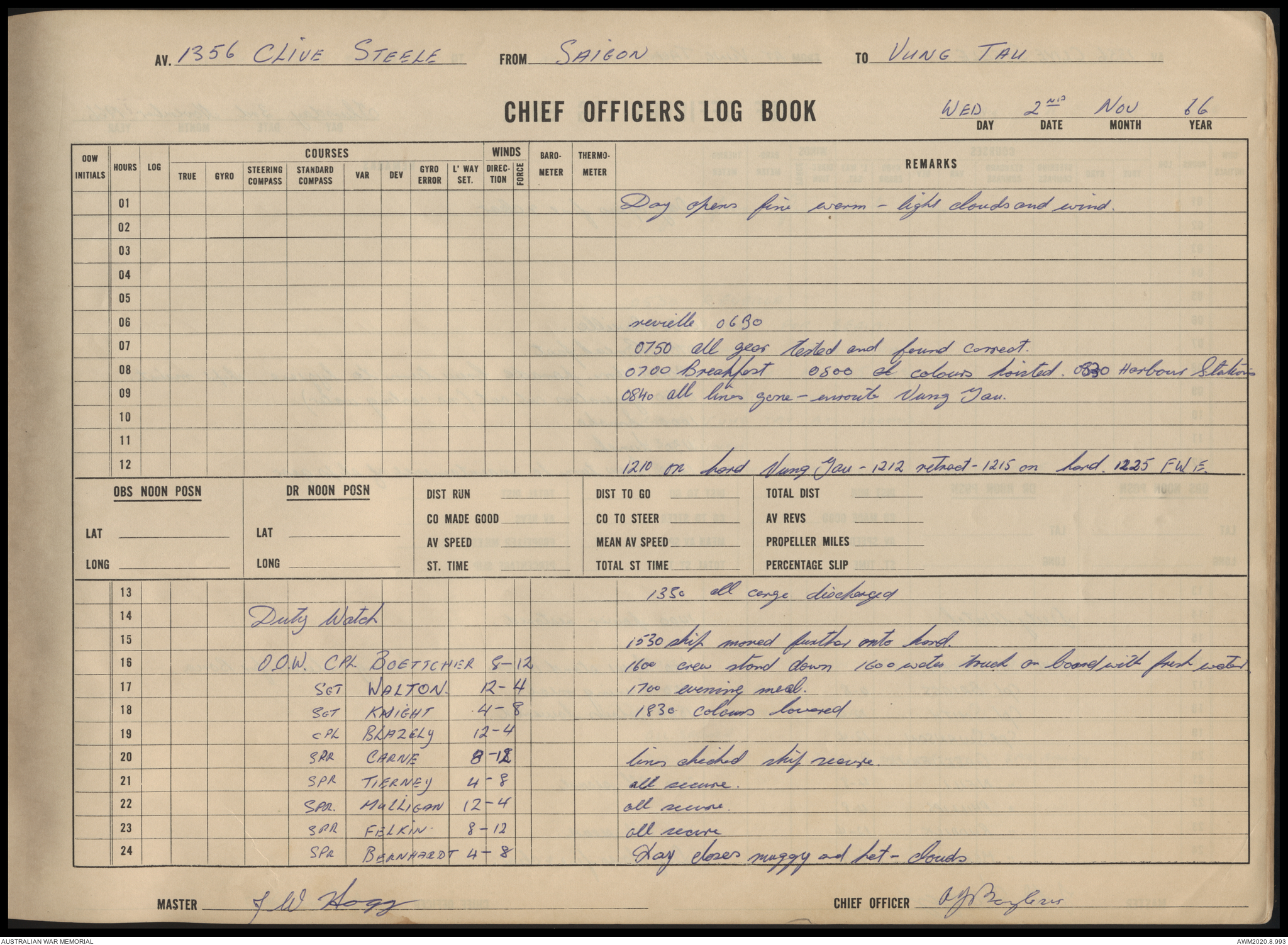 AWM270 6/19 - [32 Small Ships Squadron:] Army Craft Chief Officer's Log ...