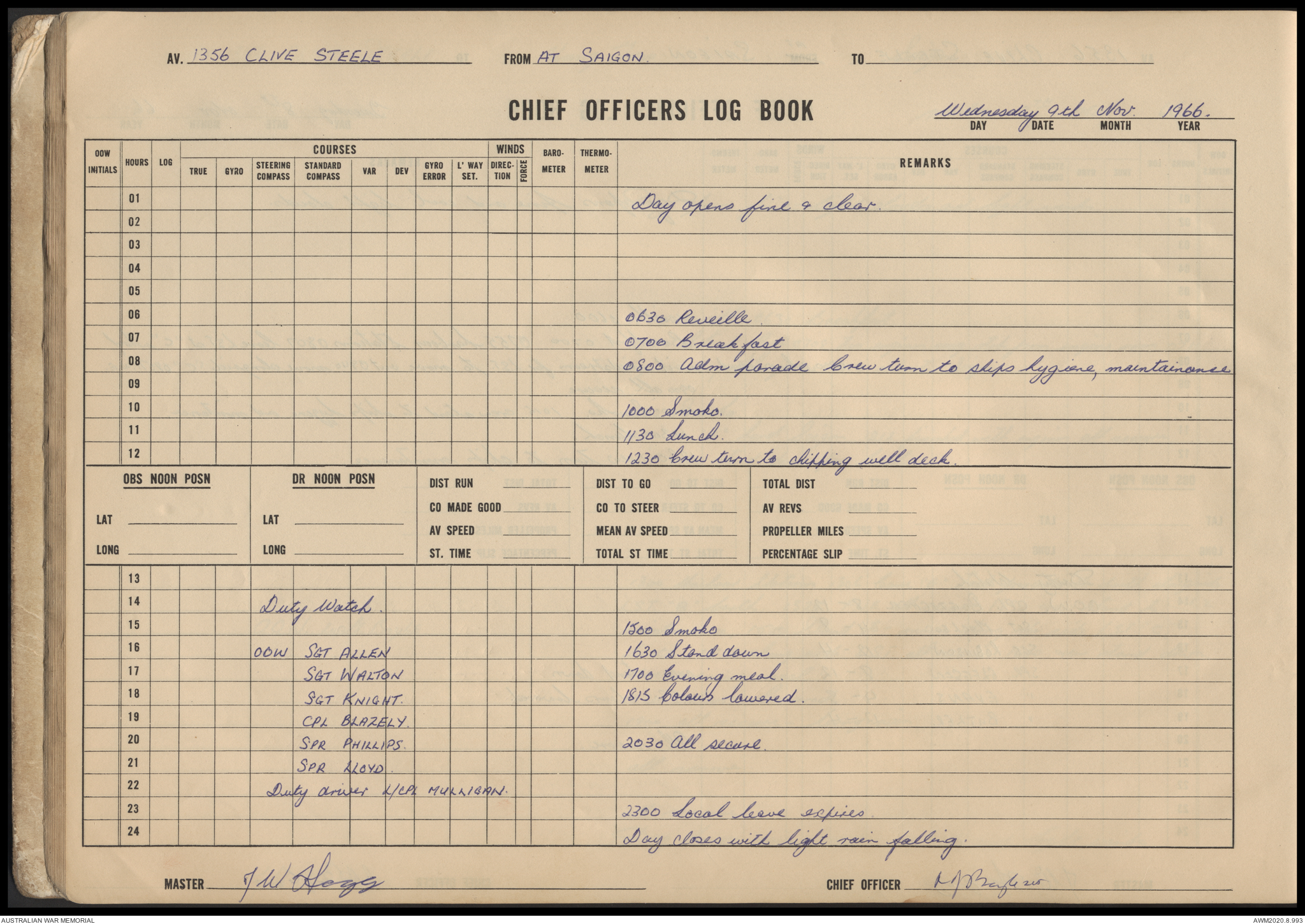 AWM270 6/19 - [32 Small Ships Squadron:] Army Craft Chief Officer's Log ...