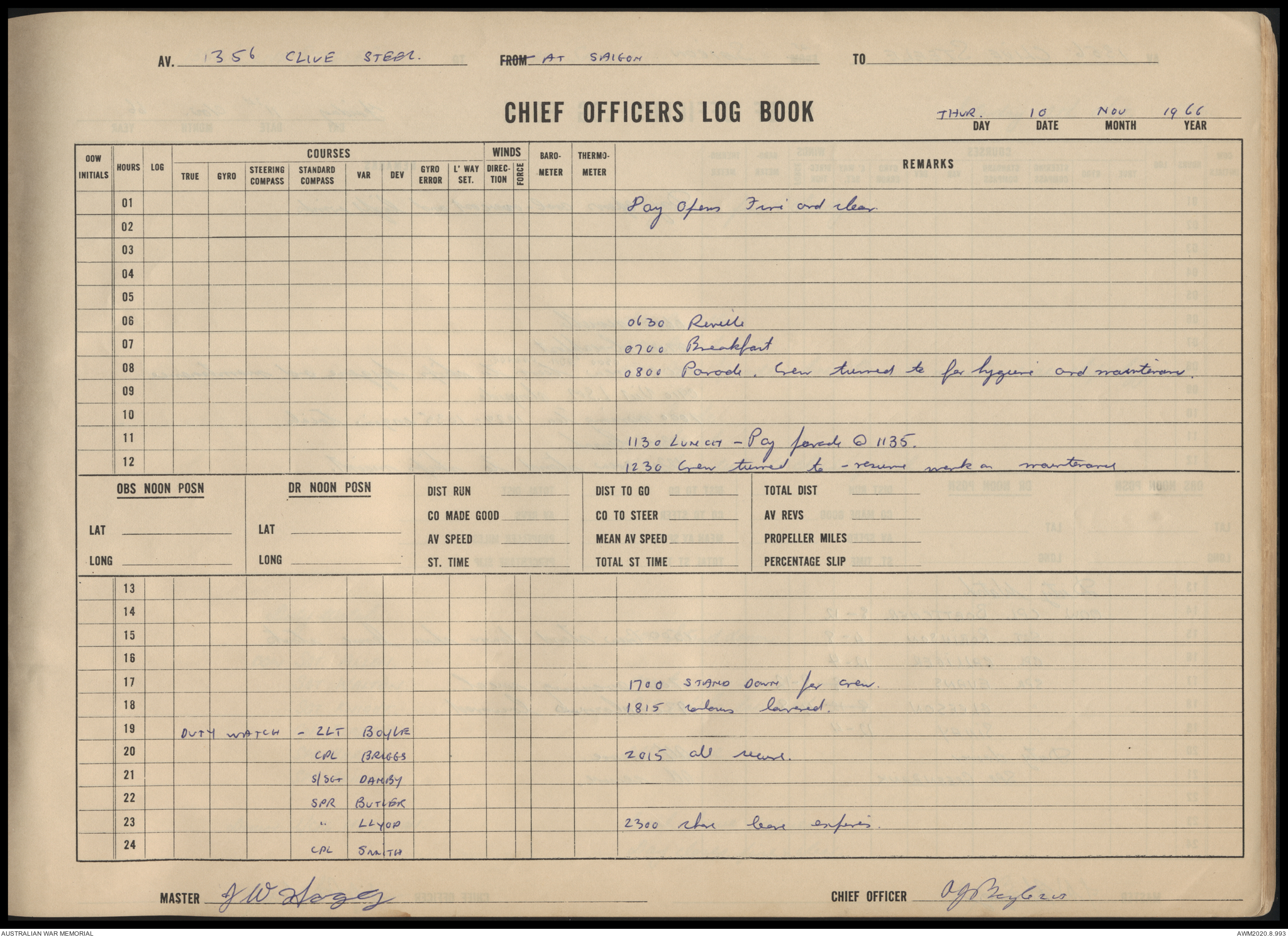 AWM270 6/19 - [32 Small Ships Squadron:] Army Craft Chief Officer's Log ...