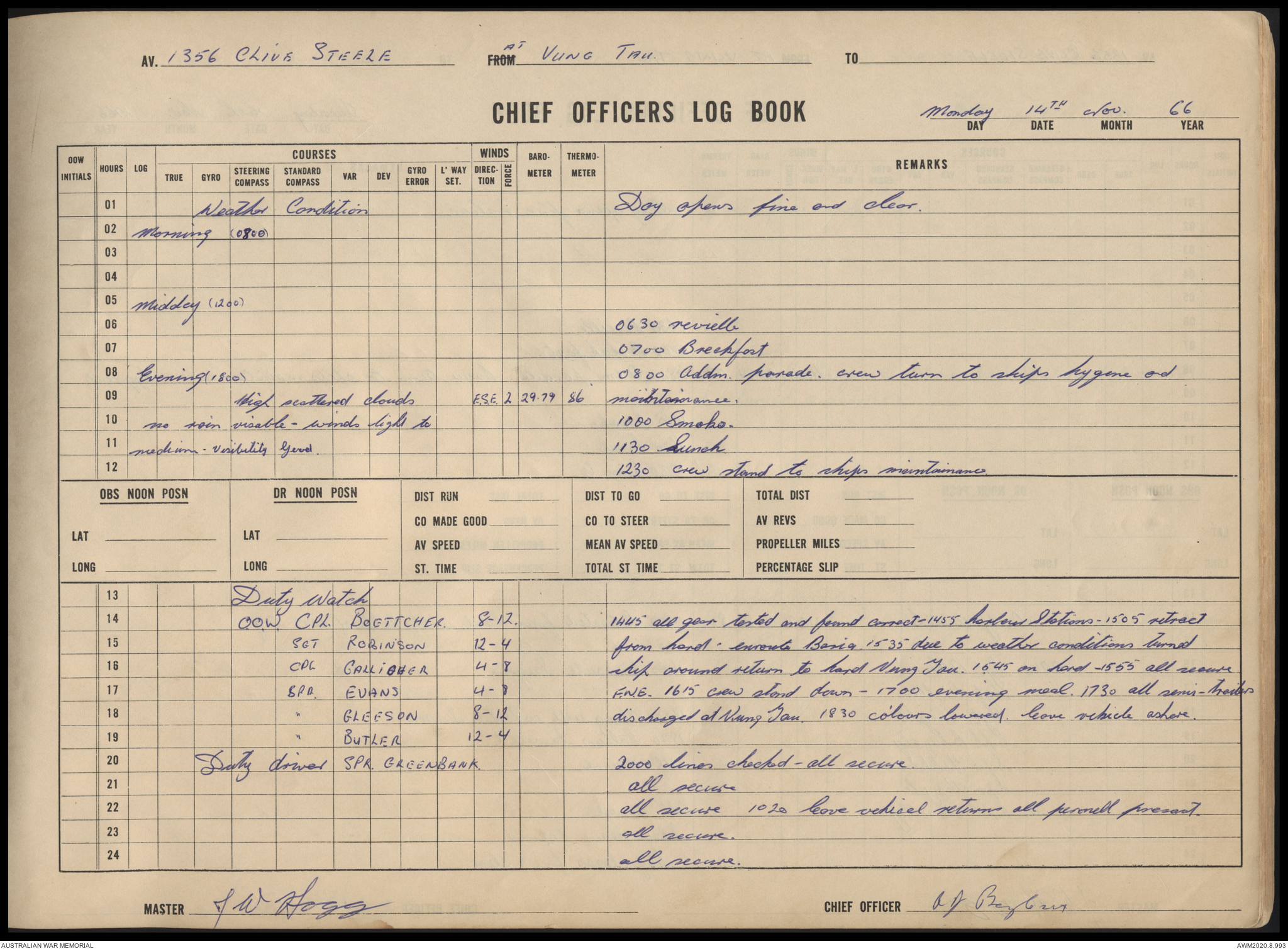 AWM270 6/19 - [32 Small Ships Squadron:] Army Craft Chief Officer's Log ...