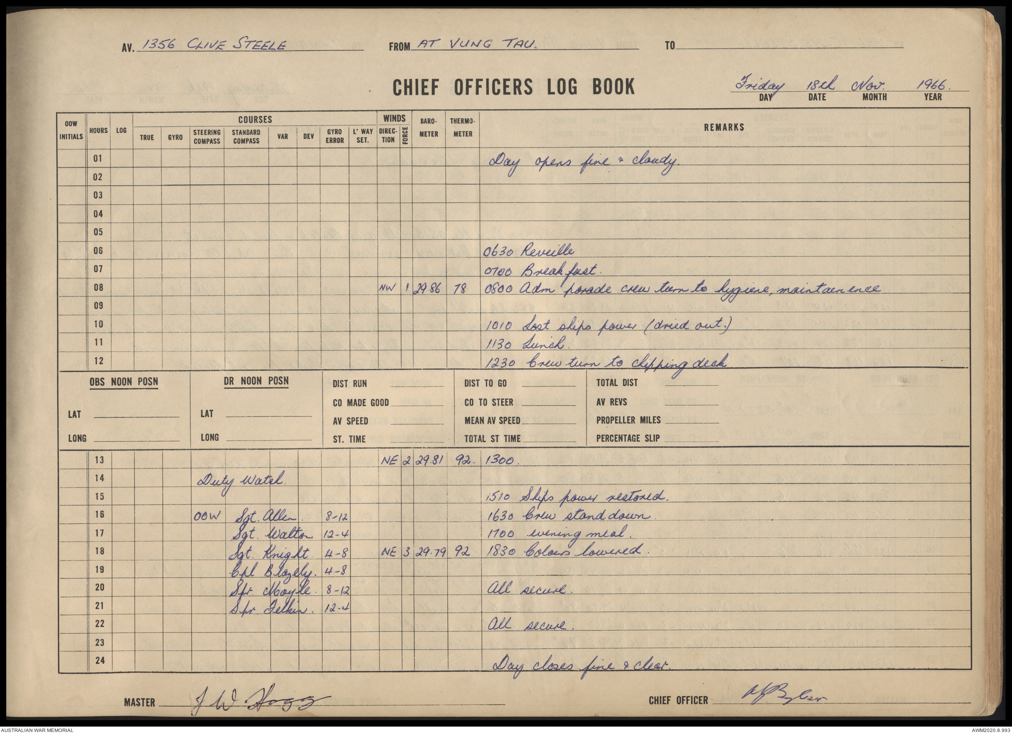 AWM270 6/19 - [32 Small Ships Squadron:] Army Craft Chief Officer's Log ...