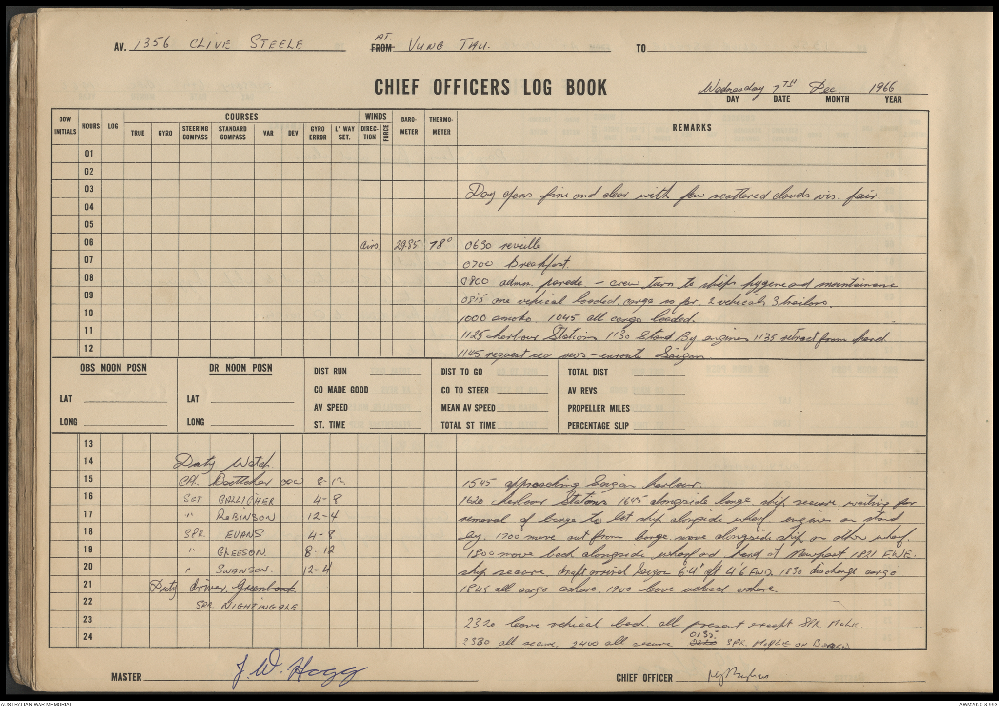 AWM270 6/19 - [32 Small Ships Squadron:] Army Craft Chief Officer's Log ...