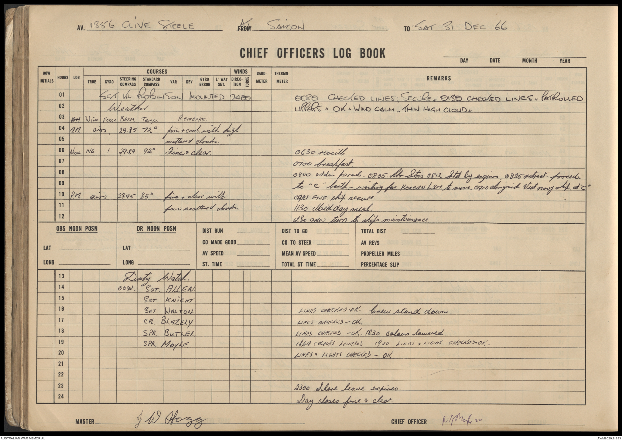 AWM270 6/19 - [32 Small Ships Squadron:] Army Craft Chief Officer's Log ...