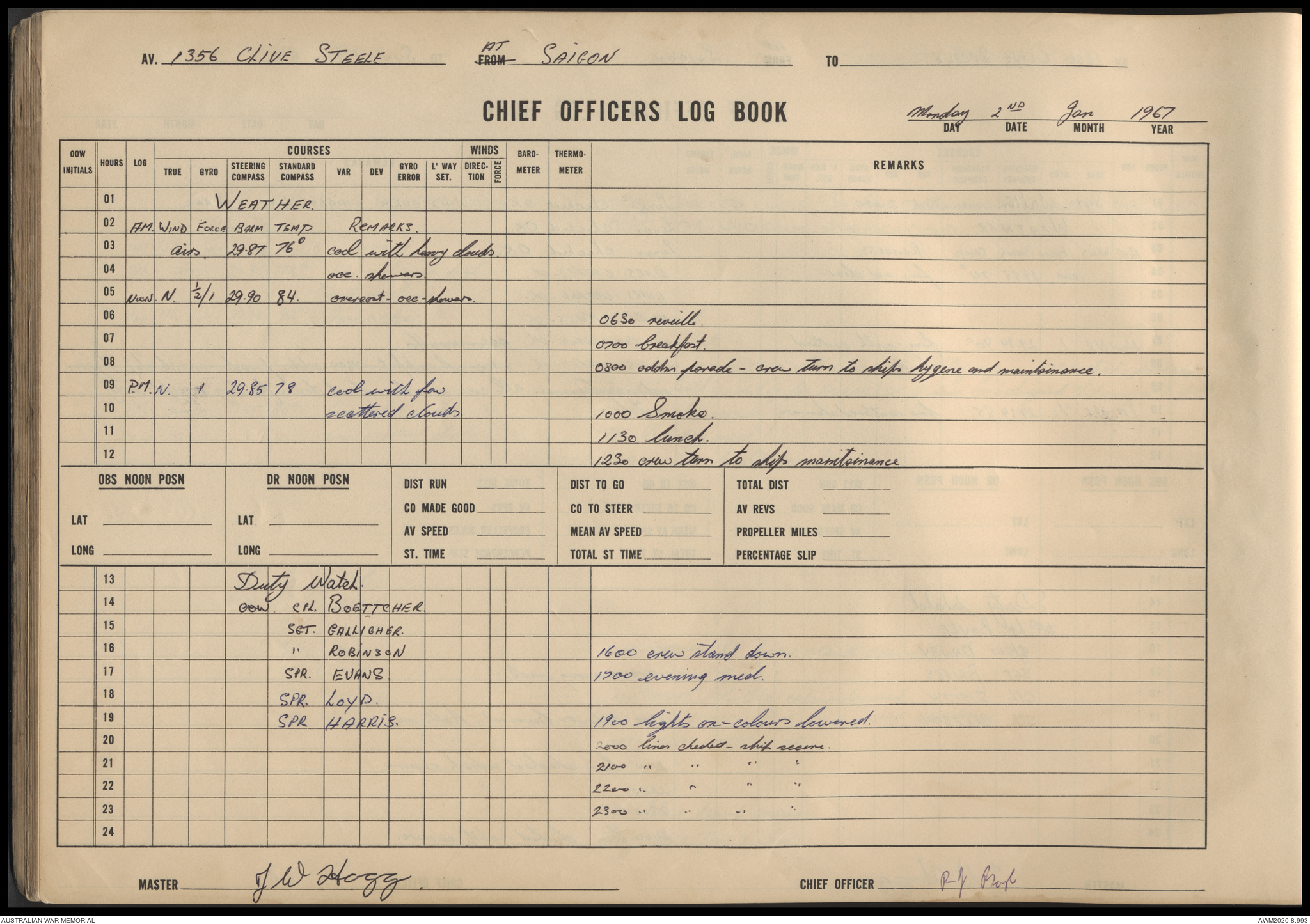AWM270 6/19 - [32 Small Ships Squadron:] Army Craft Chief Officer's Log ...