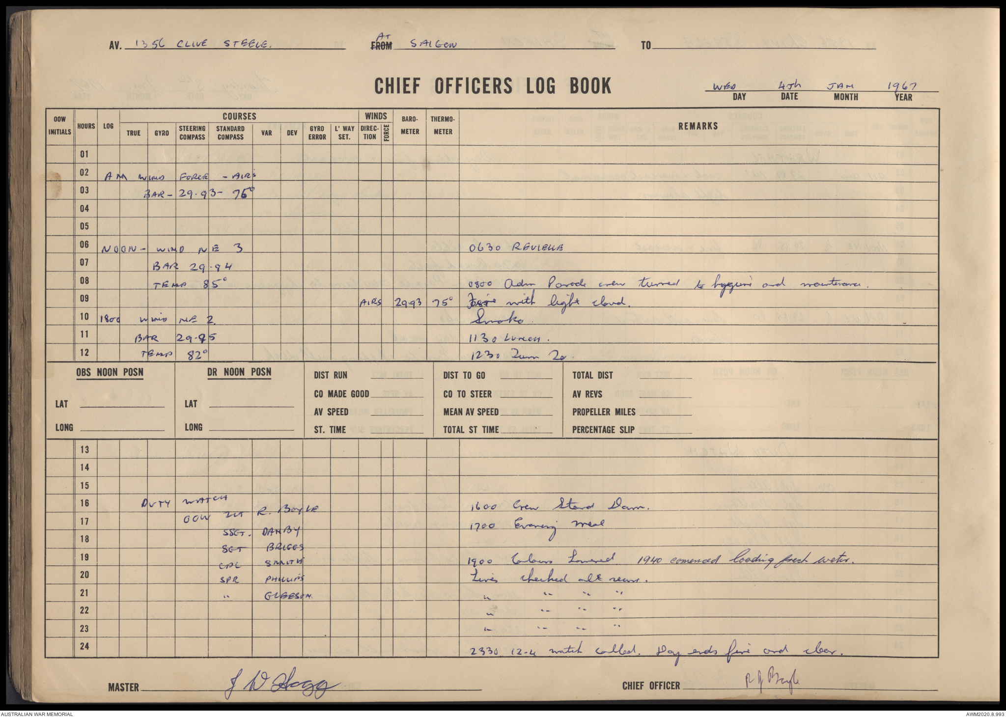 AWM270 6/19 - [32 Small Ships Squadron:] Army Craft Chief Officer's Log ...