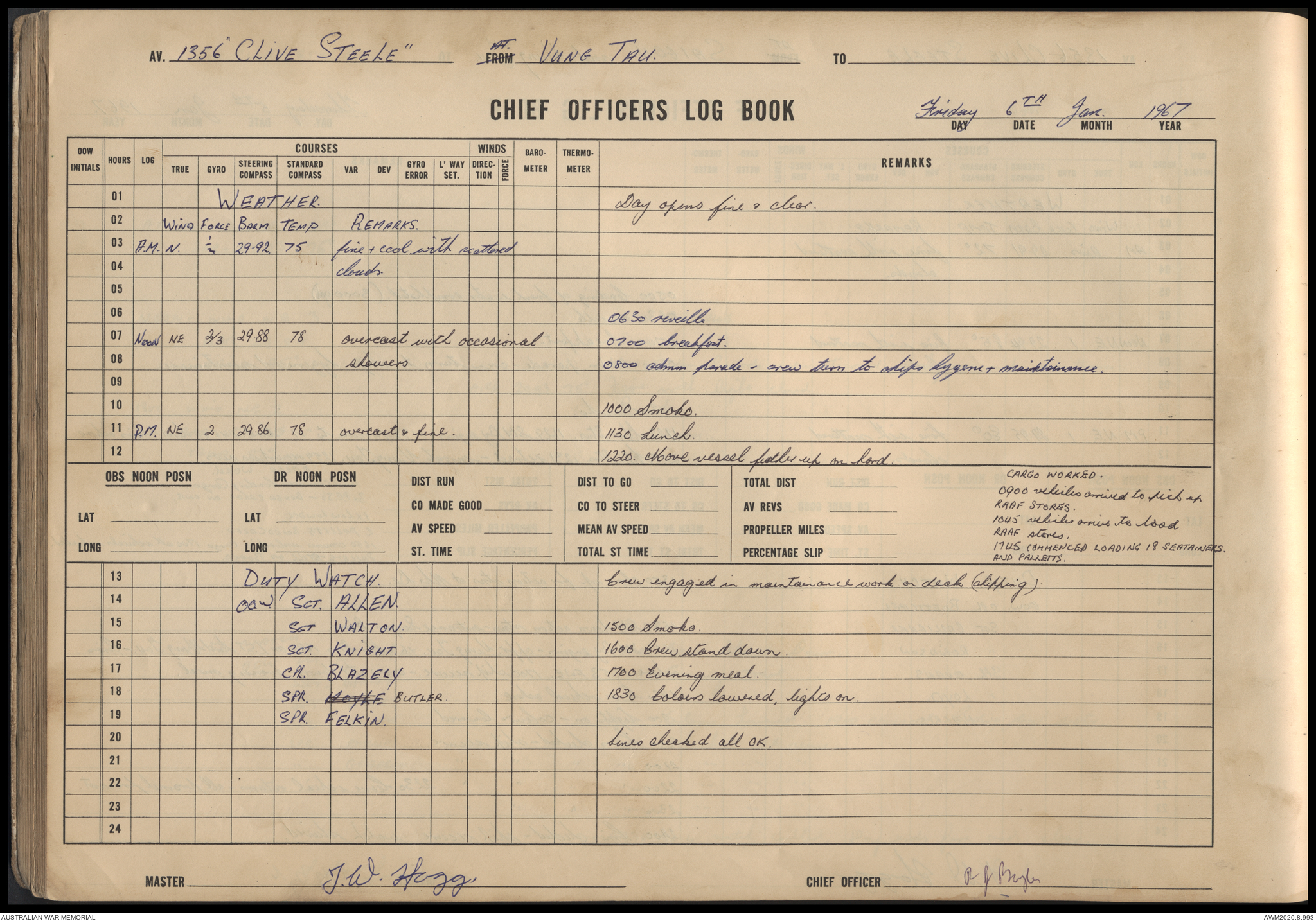 AWM270 6/19 - [32 Small Ships Squadron:] Army Craft Chief Officer's Log ...