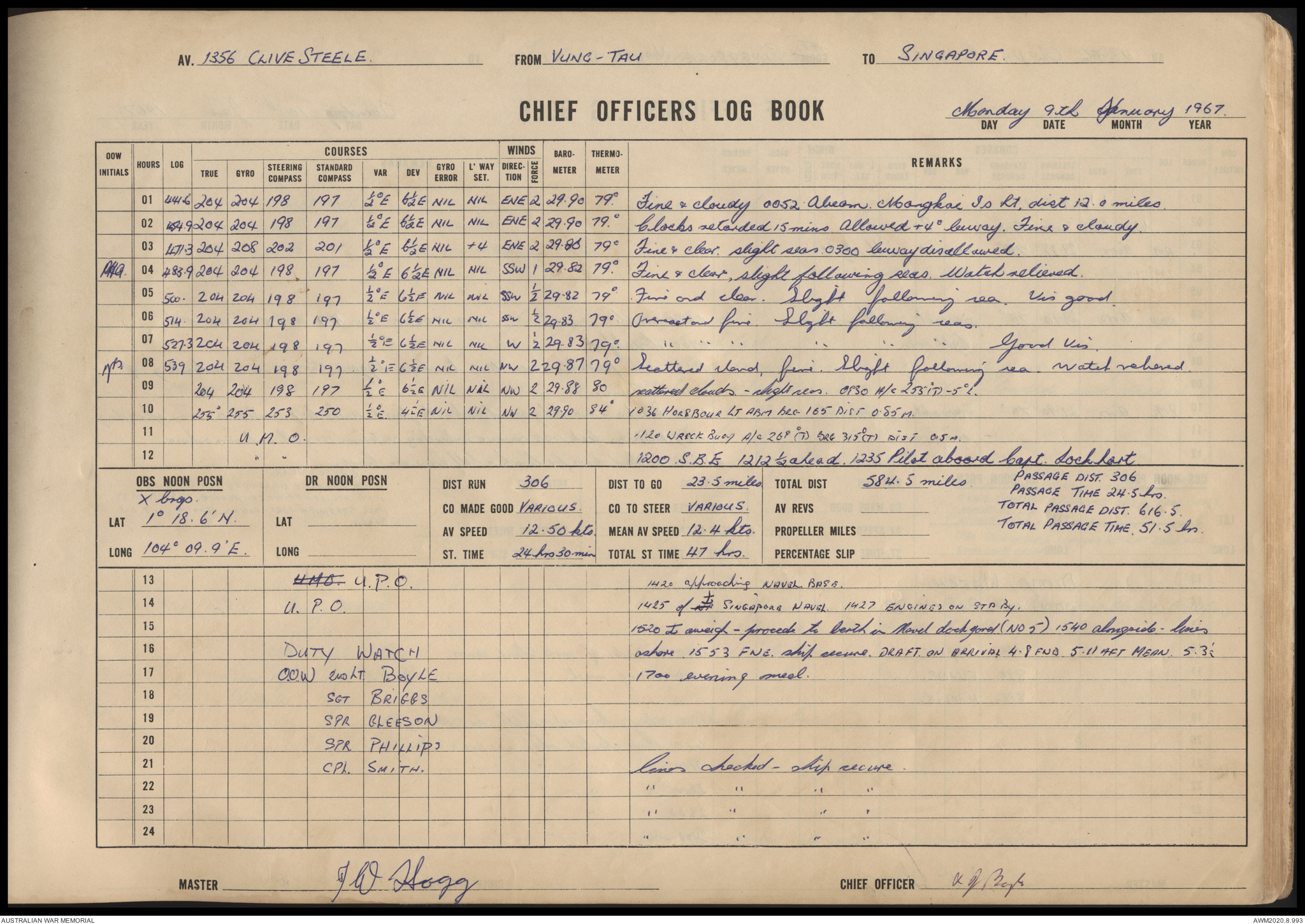 AWM270 6/19 - [32 Small Ships Squadron:] Army Craft Chief Officer's Log ...