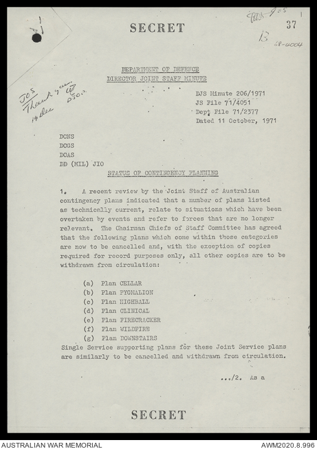 AWM122 68/4004 - [Department of Defence, Joint Planning Committee ...