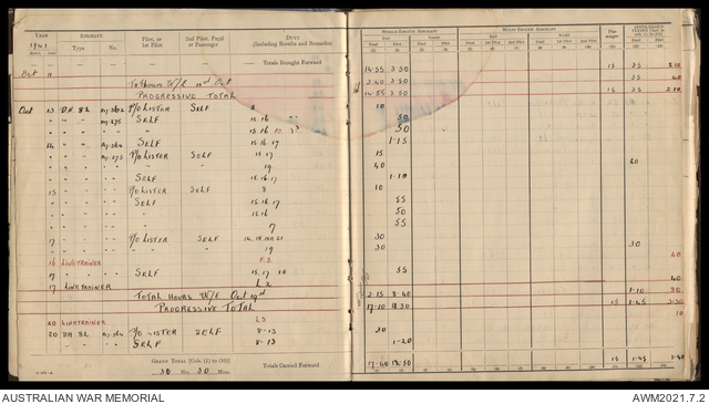 Log book of Rumsby, Ross George; Royal Australian Air Force ...