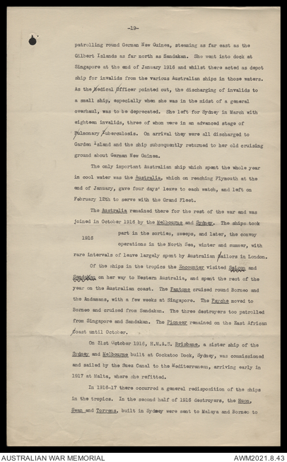 AWM44 16/9 - [Official history of the Australian Army Medical Services ...