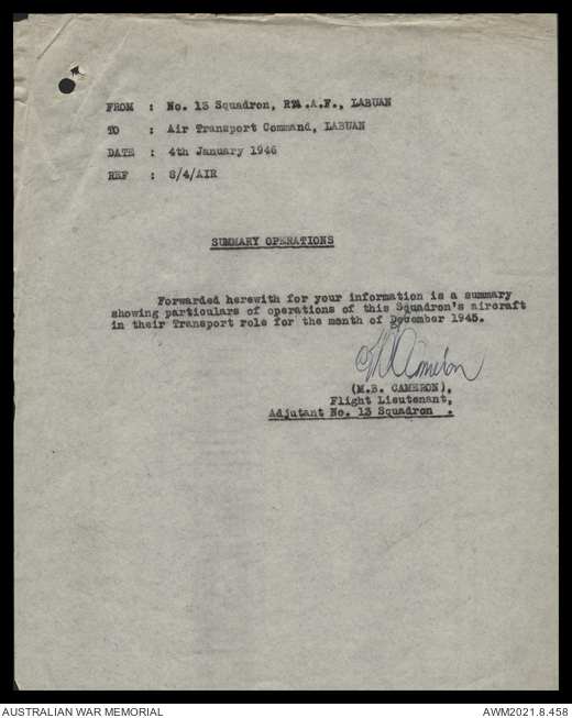 AWM66 389 - [Royal Australian Air Force (RAAF) miscellaneous records ...