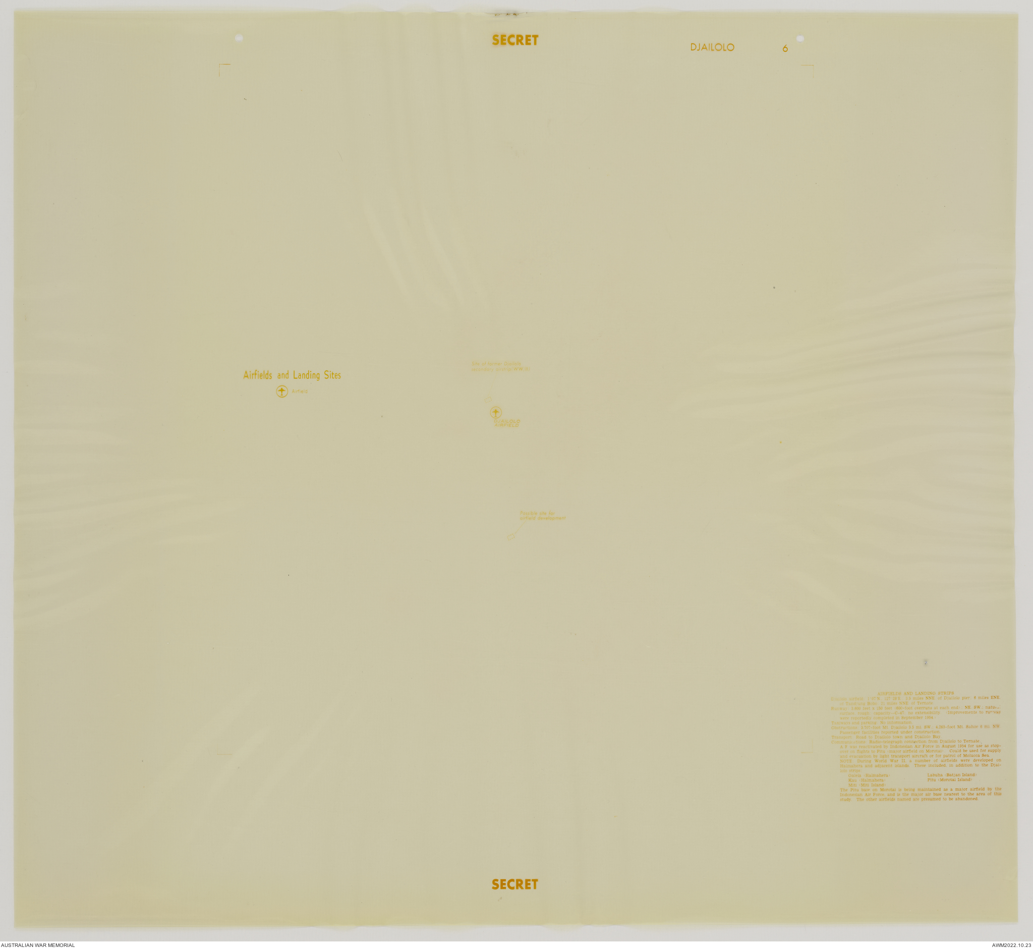 Map Overlay, Djailolo, Indonesia; Airfields and Landing Sites ...