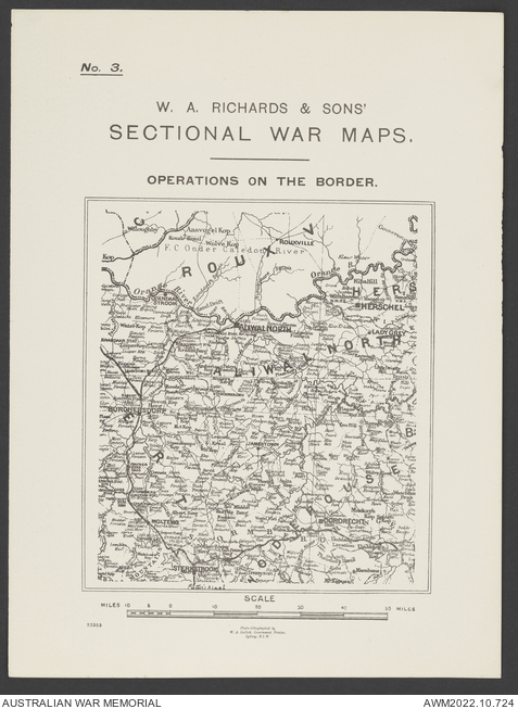 W.A. Richards and Sons' Sectional War Maps; Operations on the Border ...