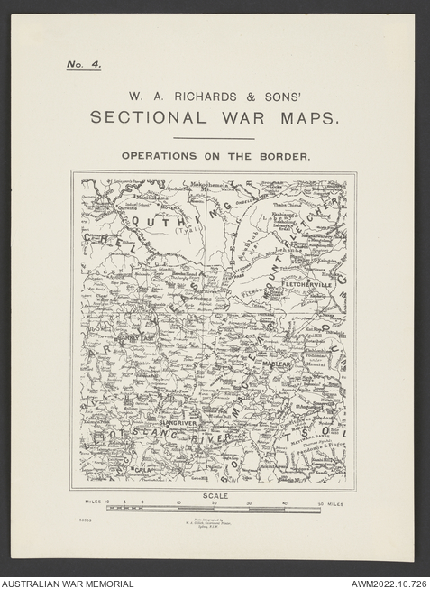 W.A. Richards and Sons' Sectional War Maps; Operations on the Border ...