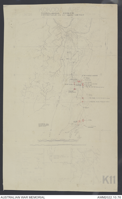 Kokoda area : Maroubra Force dispositions as at 1800 - 28 Oct ...