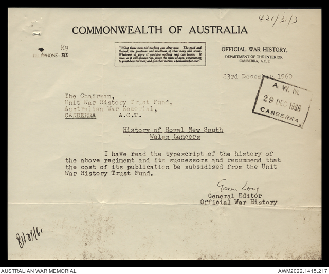 AWM113 11/4/4 PART 13 - [Records of the Military History Section (Army ...