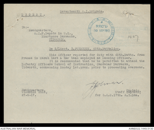 AWM15 1407 - [Australian Imperial Force Depots in the United Kingdom ...