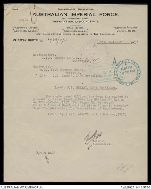 AWM15 1472 - [Australian Imperial Force Depots in the United Kingdom ...