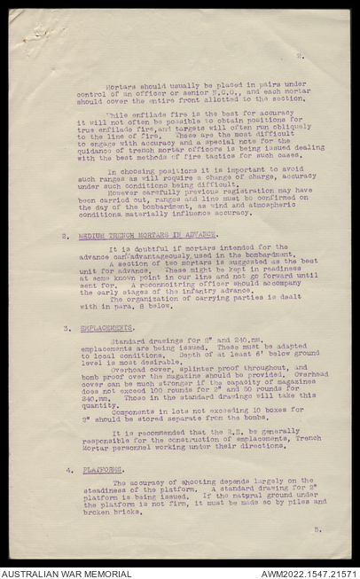 AWM25 973/53 - [Written records, 1914-18 War] [Trench Mortars] Notes ...