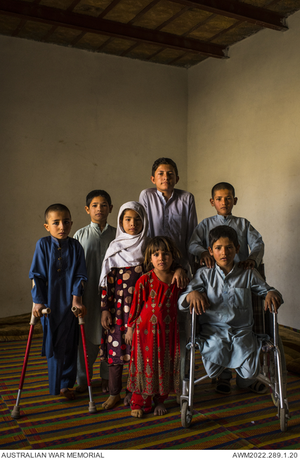 Left to Right: Aman, Mangal, Rabia, Marwa (red dress), Shafiqullah ...