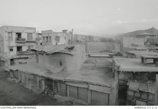 Residences in Kabul with scorched walls, the result of rocket attacks ...