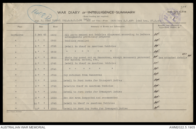 AWM52 10/25/13/1 - [Unit War Diaries, 1939-45 War] Northern Command ...