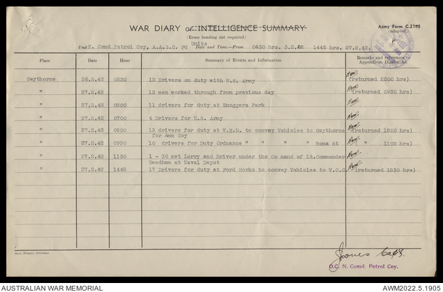 AWM52 10/25/13/1 - [Unit War Diaries, 1939-45 War] Northern Command ...