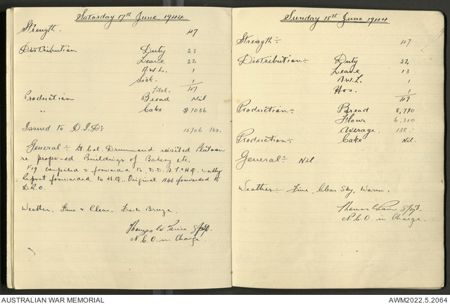 AWM52 10/27/19/1 - [Unit War Diaries, 1939-45 War] 1 Special Bakery ...