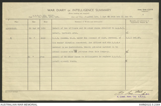 AWM52 10/32/6/1 - [Unit War Diaries, 1939-45 War] Northern Command ...
