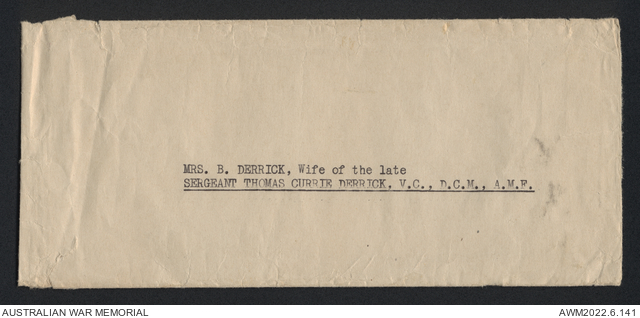 Wallet 1 of 1 - Citation for the DCM awarded to Sergeant Thomas Currie ...